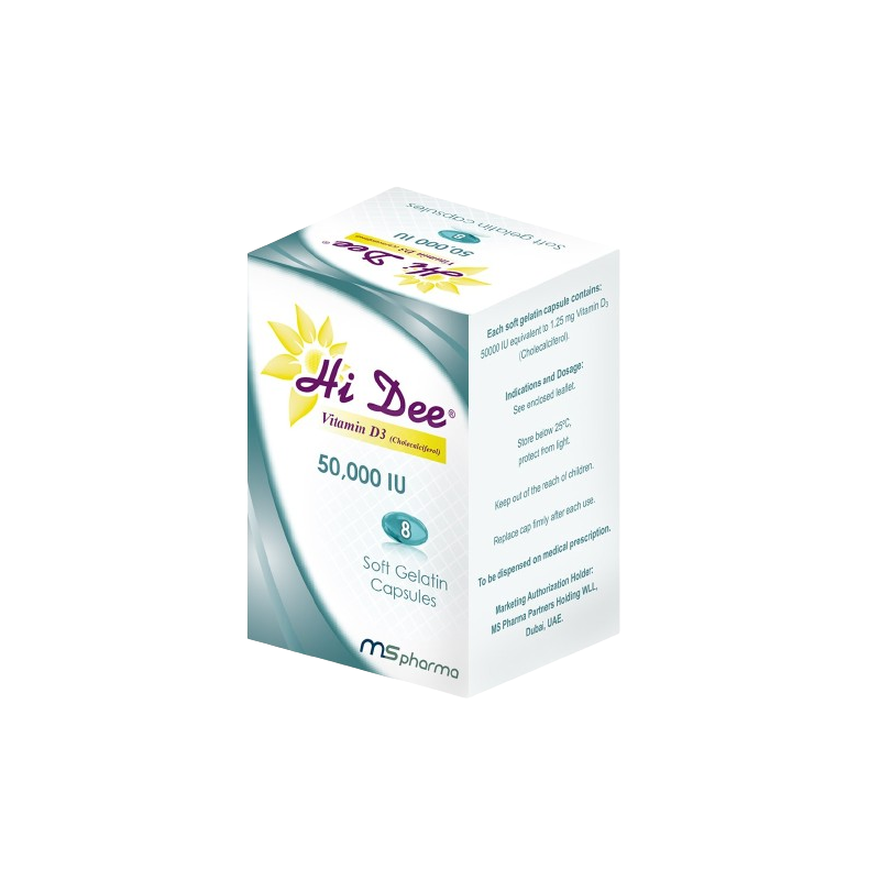 Buy Hi Dee Vitamin D3 50000 IU Soft Gelatin Capsules 8's Online